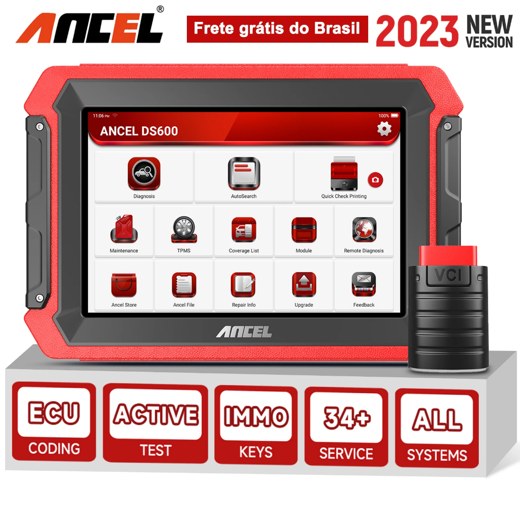 ANCEL DS600 OBD2 Professional Scanner Diagnostic Tools All System ECU ...