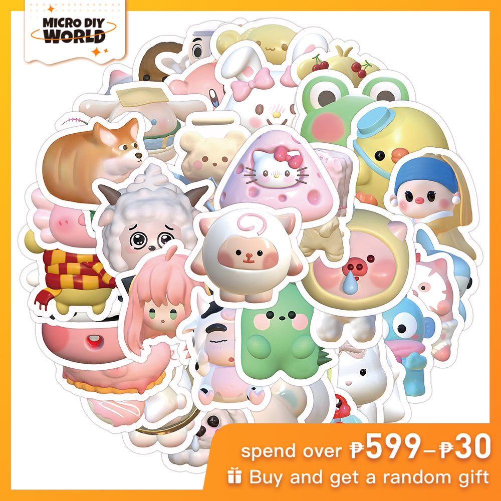 【63 pcs 】3D Cute Cartoon Avatar Stickers Sponge BabyStickers Waterproof ...