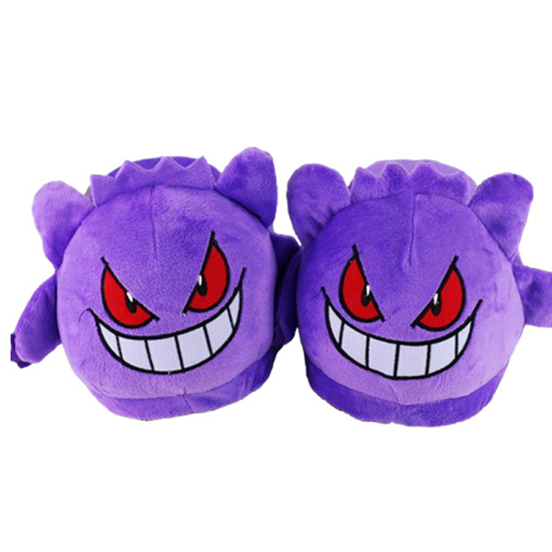24cm Anime Cartoon Pokemon Gengar Slippers Plush Toys Dolls Home House ...
