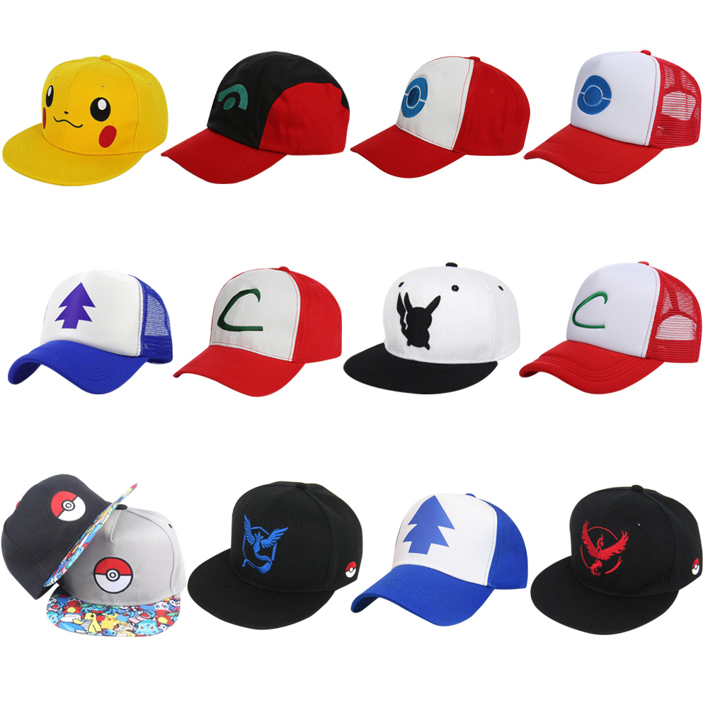 Anime Pokemon Figure Cosplay Baseball Cap Peaked Cap Ash Ketchum Letter ...