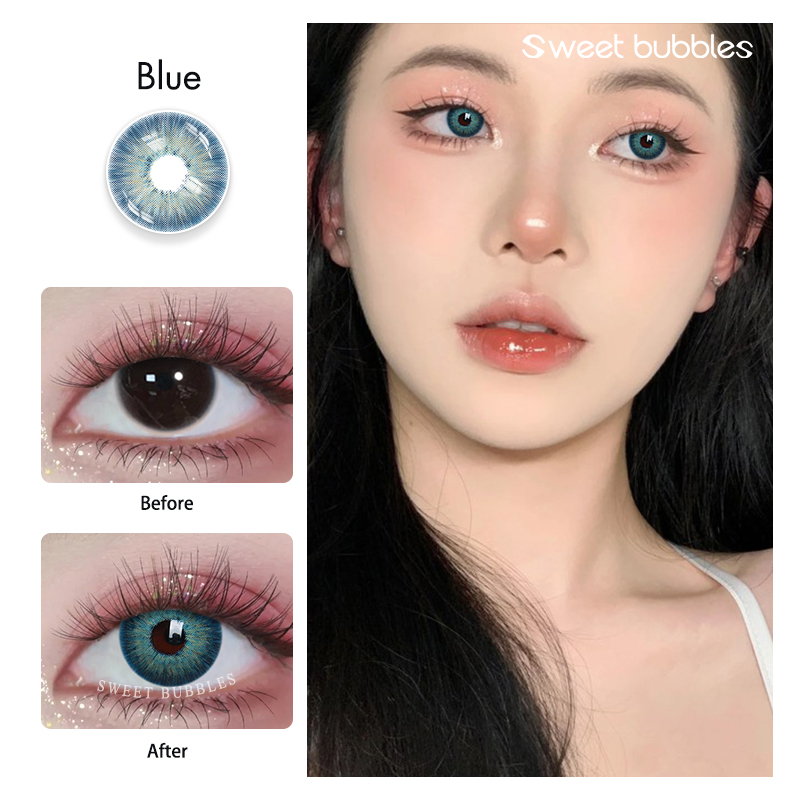 Sweet bubbles Contact Lense Gray Brown Contact Lens 2 PCS 14.2mm with ...