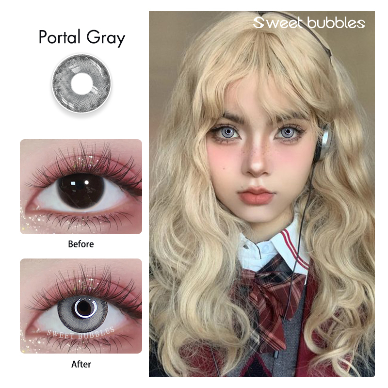 【COD】Contact lens Gray Eye Contact lenses Brown Color lens 14.2/14.5mm ...
