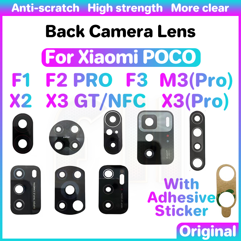 Back Camera Glass Lens Cover For Xiaomi Poco F1 F2 F3 M3 X2 X3 Pro GT ...