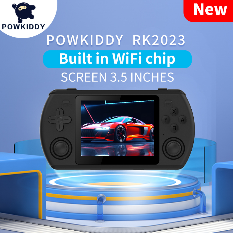 POWKIDDY RK2023 V2 Pure Black Version With WIFI Version Handheld Game ...
