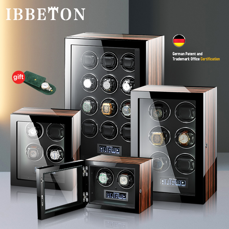 IBBETON Luxury Automatic Watch Winder Safe Box With Mabuchi Motor LCD ...