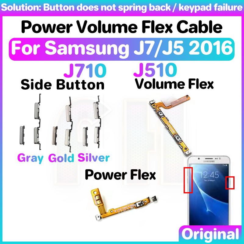 For Samsung J5 J7 J710 J510 2016 Power volume button flex Side key ...