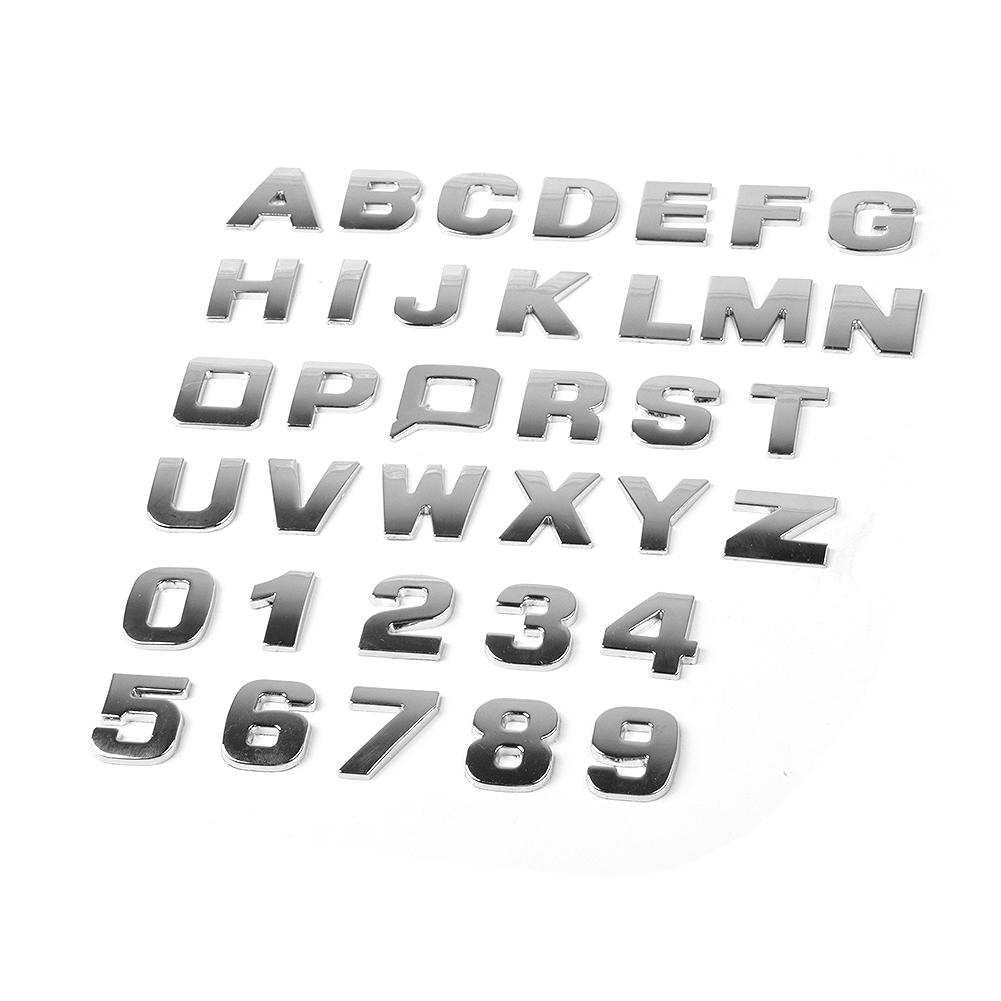 RE DIY 3D Metallic Alphabet Sticker Car Emblem Letter Silver Badge ...