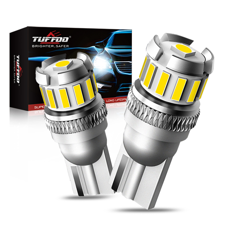 TUFFOO 2PCS T10 LED Light Bulb 6000K White Red Amble Yellow Blue168 W5W ...