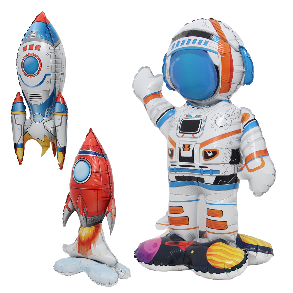 Inflatable Rocket spaceman astronaut Balloons Base Standing Rockets ...