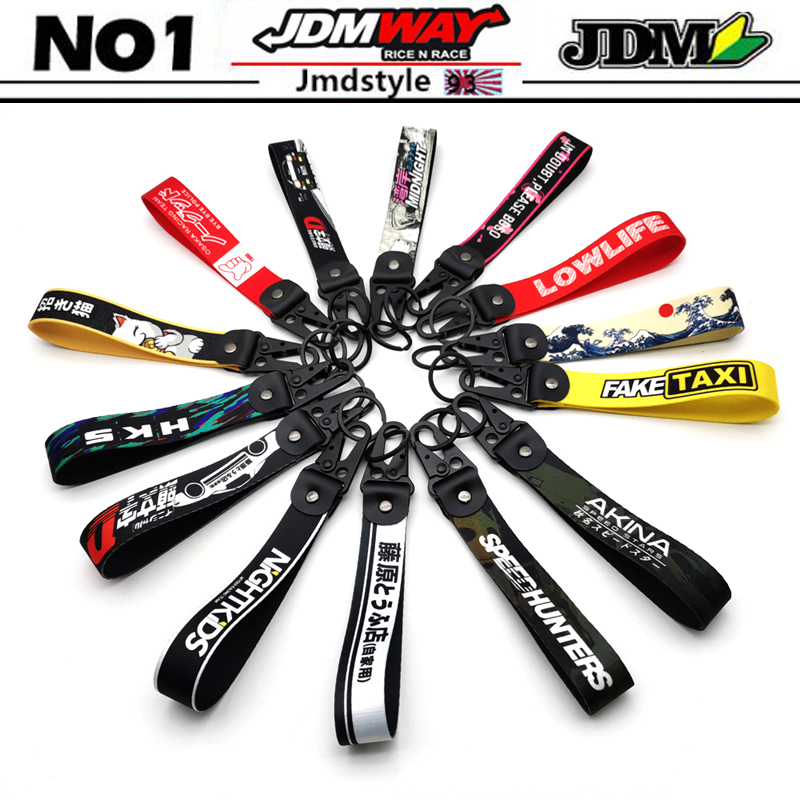 New Jdm Style Car Keychain JS RACING Gift Lanyard Keyring Auto Key ...