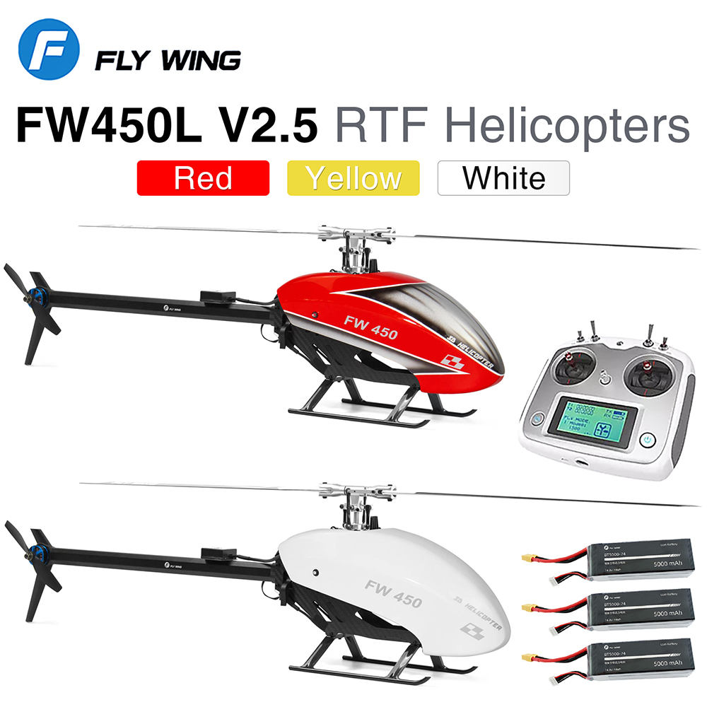 FLY WING FW450L V2.5 FBL 6CH 3D Flying GPS Altitude Hold One-key Return RC Helicopter RTF With ...