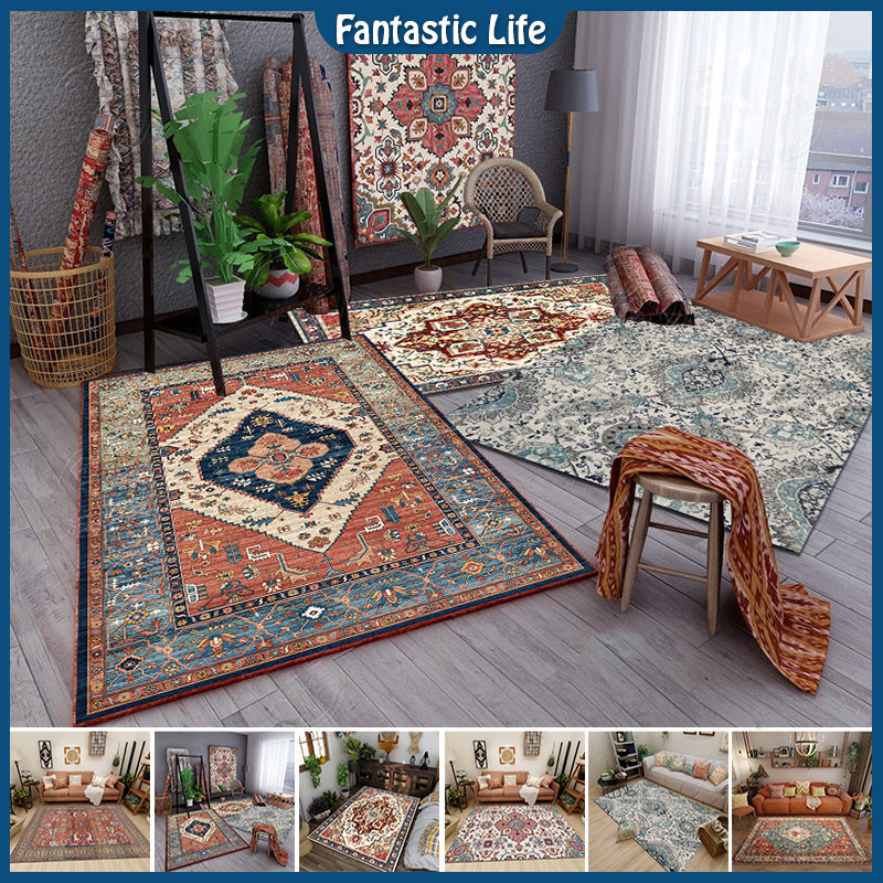 7 Styles Retro carpet European national style carpet crystal velvet rug ...