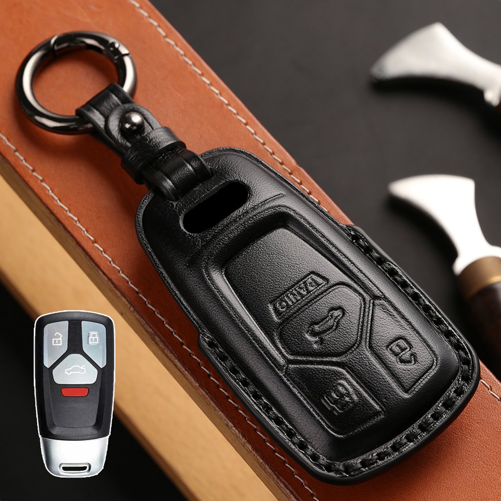 Audi Key Cover Case Genuine Leather Remote Car Key Casing Fob Case ...
