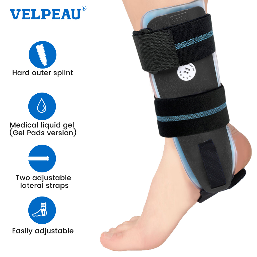VELPEAU Ankle Support Stirrup Ankle Splint Adjustable Rigid Stabilizer ...