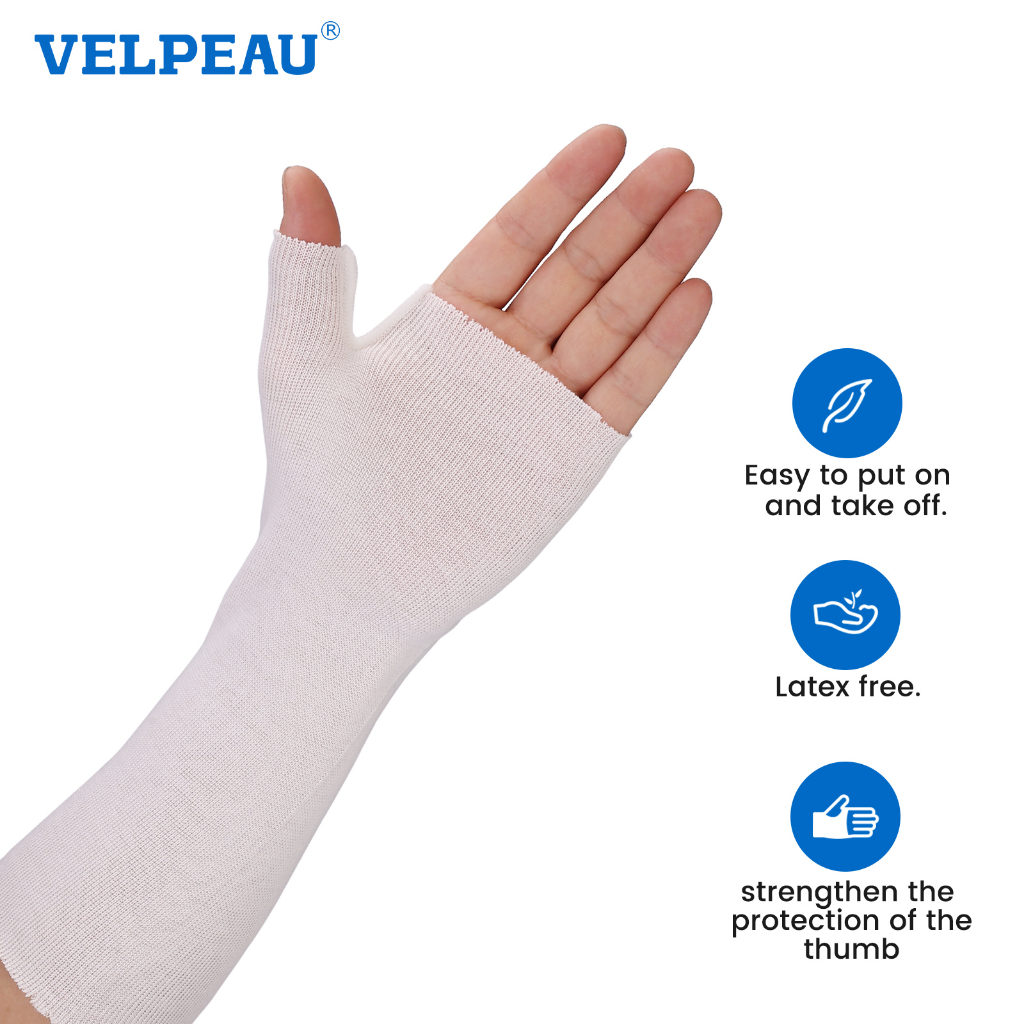 VELPEAU Wrist and Thumb Spica Stockinette (Pack of 10) Comfy Arm Sock ...