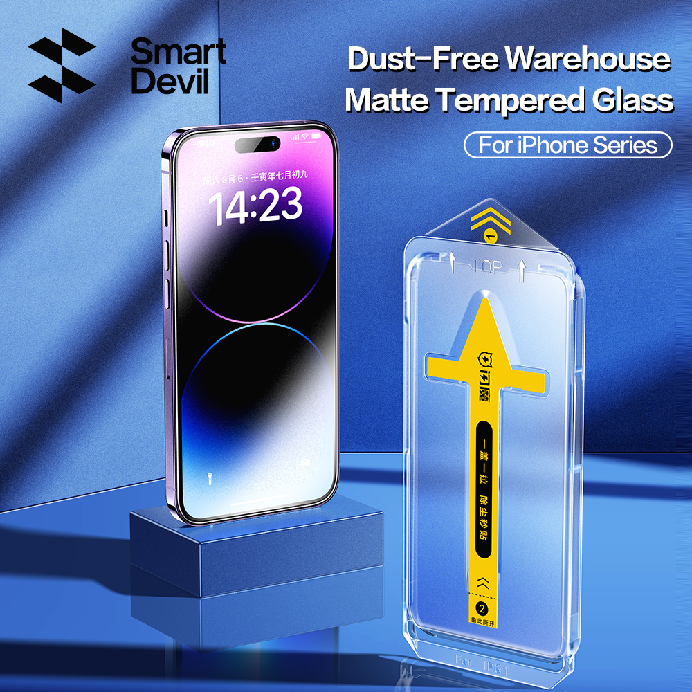 SmartDevil Dust-Free Warehouse Matte Tempered Glass For iPhone 14 ...