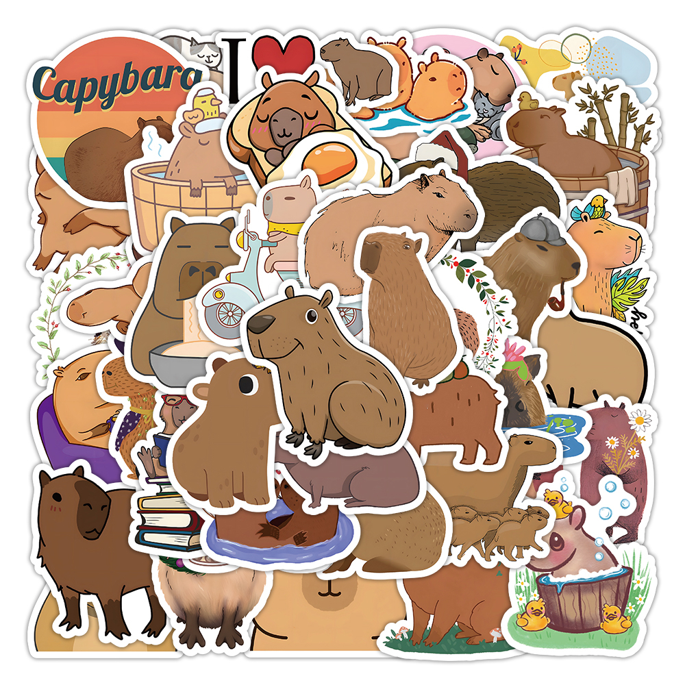 50pcs Capybara Animal Sticker Cute Scrapbook Stickers Journal Stickers ...