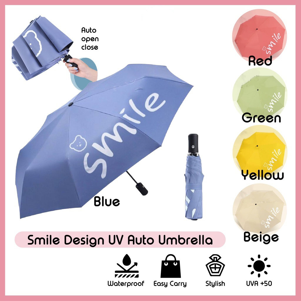 Smile Design Anti UV Folding Umbrella/Cute Design Automatic Windproof ...