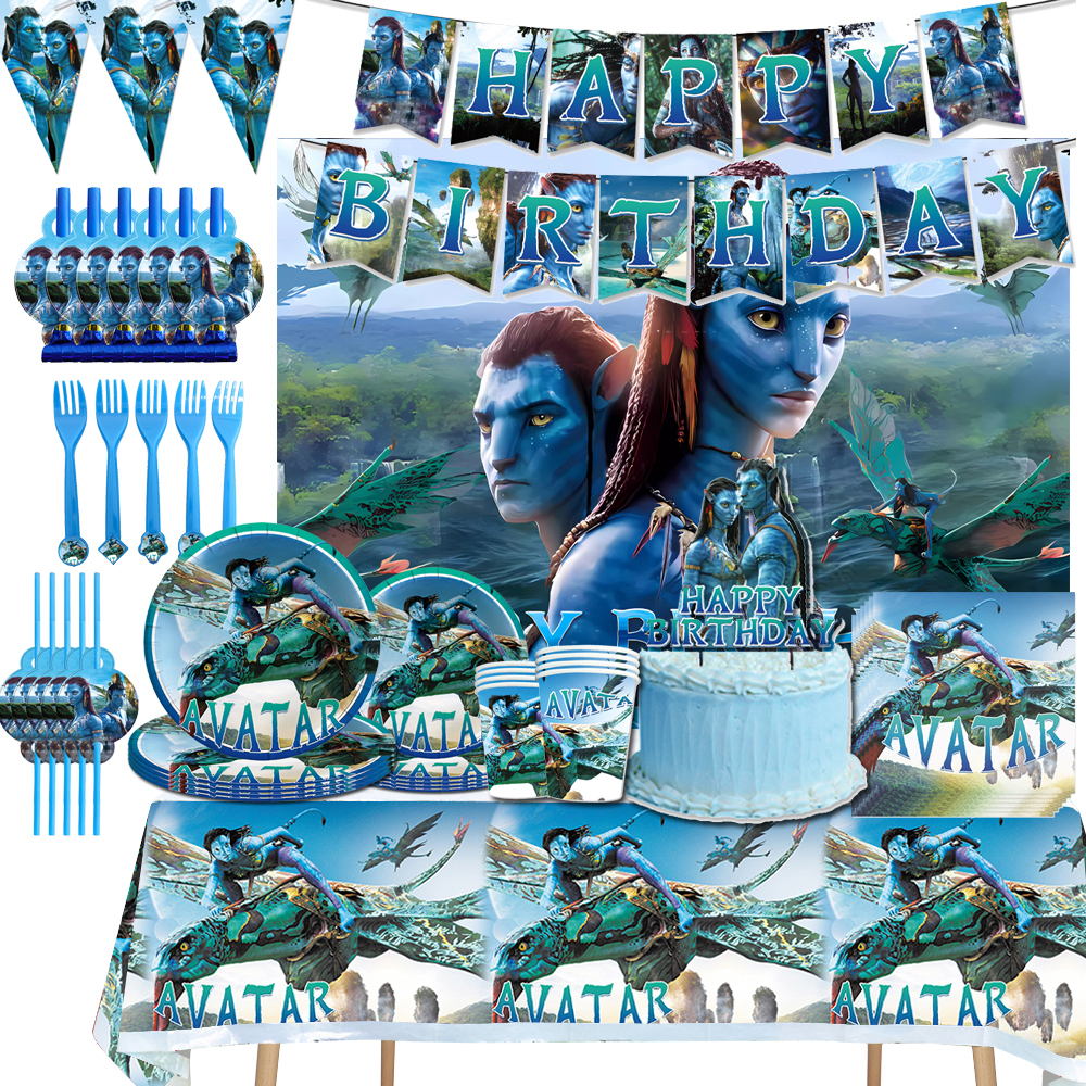 Avatar Birthday Party Banner Plate Cup Napkin Party Balloon Disposable ...