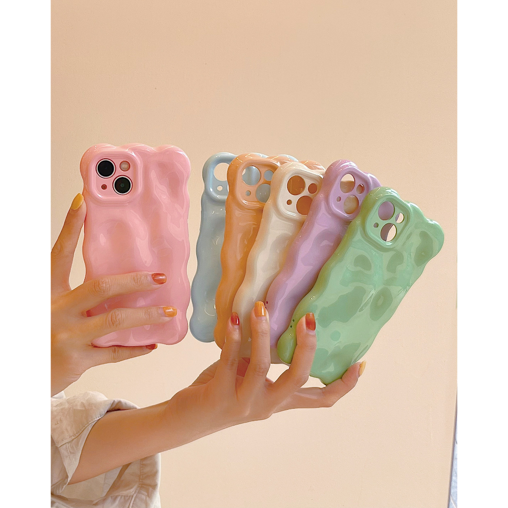 Mutilcolor Pink Blue and Green ins Style Wave Bubble Phone Case for ...