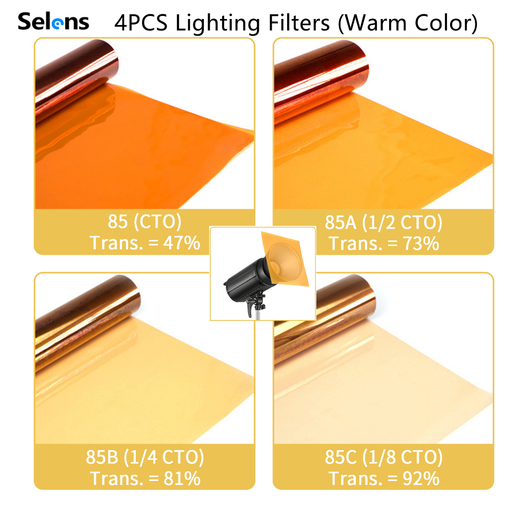 Selens LED Lighting Color Gels Filter Paper 4pcs Photography Lights ...
