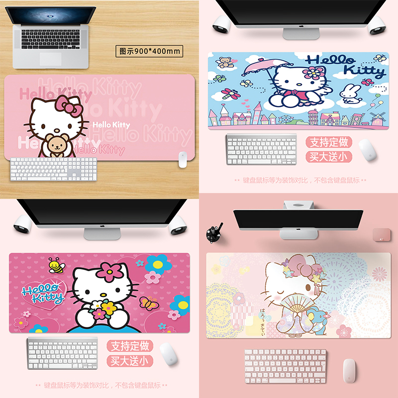 Hello Kitty Mouse Pad Large Cute Pink Mousepad Anime Cartoons Gaming ...