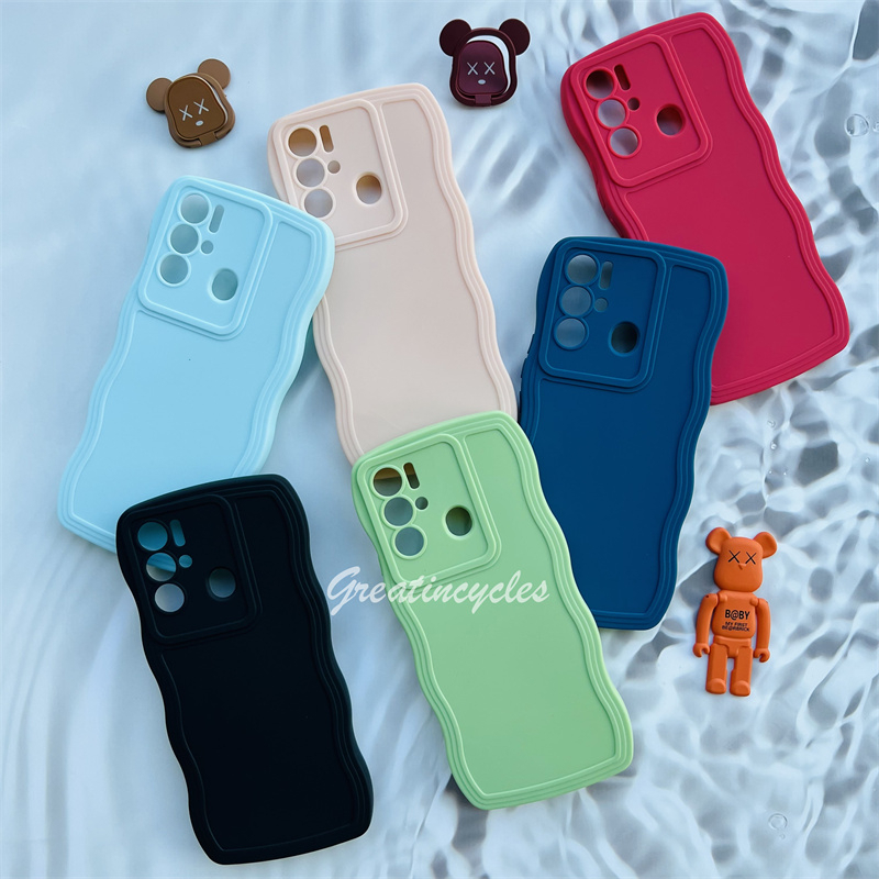 Phone Case Tecno Pova Neo LE6 Solid Color Big Wavy Soft TPU Silicone ...