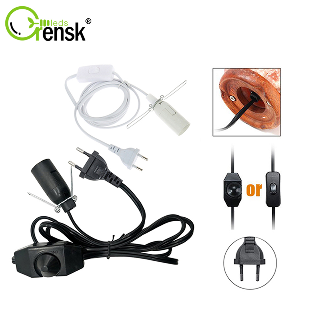 E14 E27 Lamp Base Holder 1.8m EU Plug Power Cord Cable 220V White Black ...