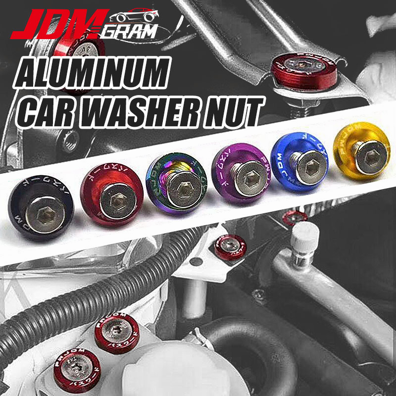 JDMGRAM Universal Car Washer Nut Protection Aluminum Auto Motorcycle ...