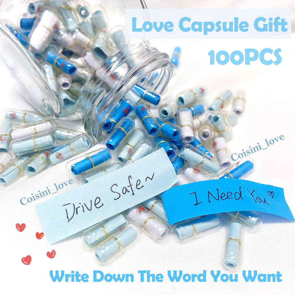 [Coisíní] 100Pcs Blue Style DIY Love Letter Mini Capsule Small Note ...