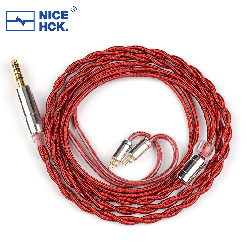 NiceHCK RedAg 4N Pure Silver HiFi Earphone Coaxial Cable 3.5/2.5/4.4mm MMCX/QDC/0.78 2Pin for ...
