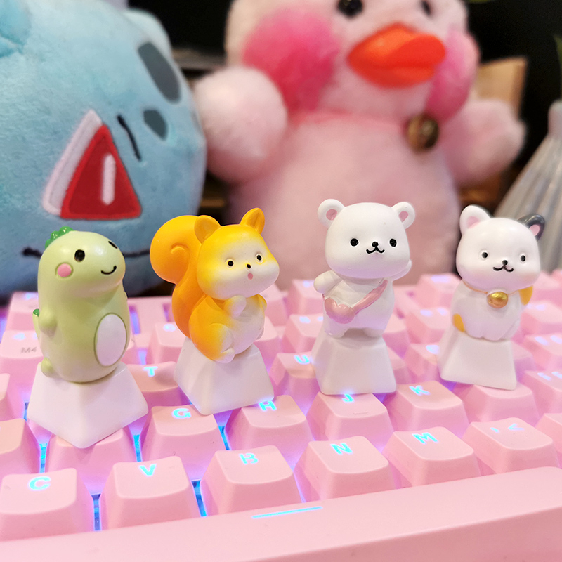 3D Cute Cartoon Little Dinosaur Cat Little Bear Translucent Mechanical ...