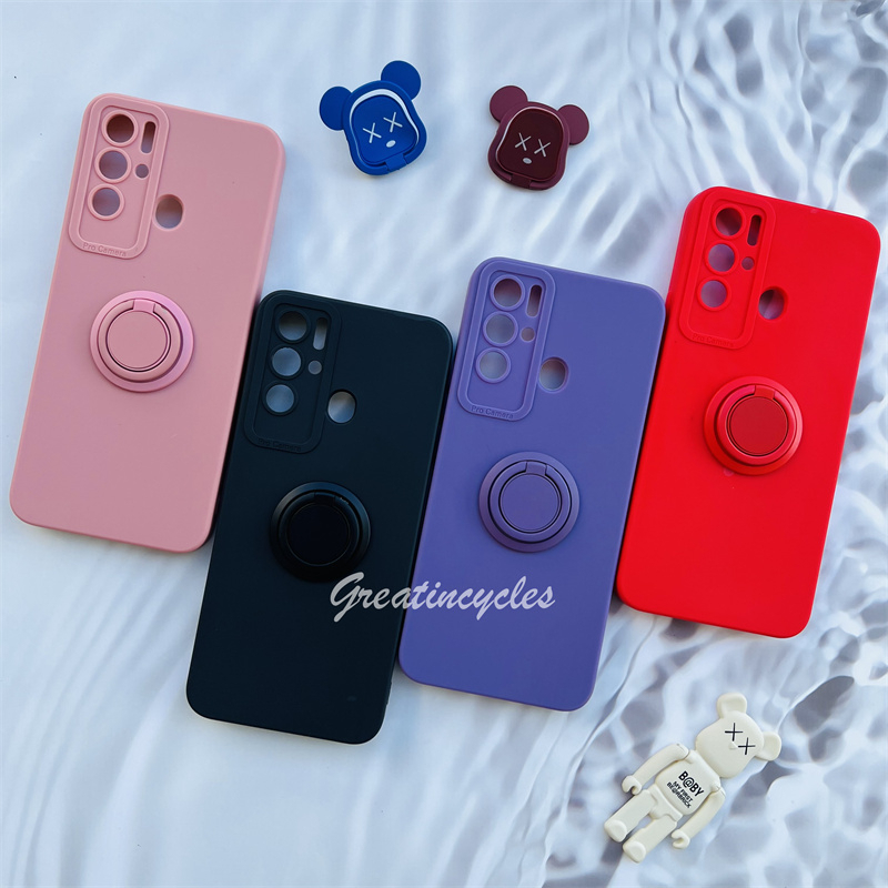 Tecno Pova Neo LE6 Case Magnetic Stand Finger Ring Holder Case Candy ...