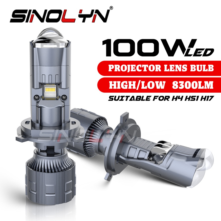 Sinolyn 100W Mini H4 Bi LED Hyperboloid Projector Lenses For Headlights ...