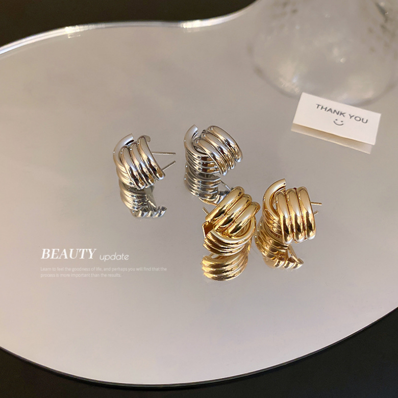 Fashion Cross Shape Earrings Simple Design Metal Jewelry | Shopee ...
