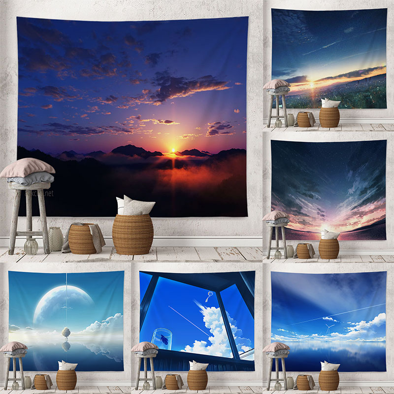 Anime Tapestry Wall Decor Home Interior Scene Art Hanging Background ...