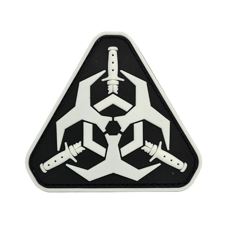 3d PVC Rubber Patch Badge Black White Luminous Military Tactical Morale ...