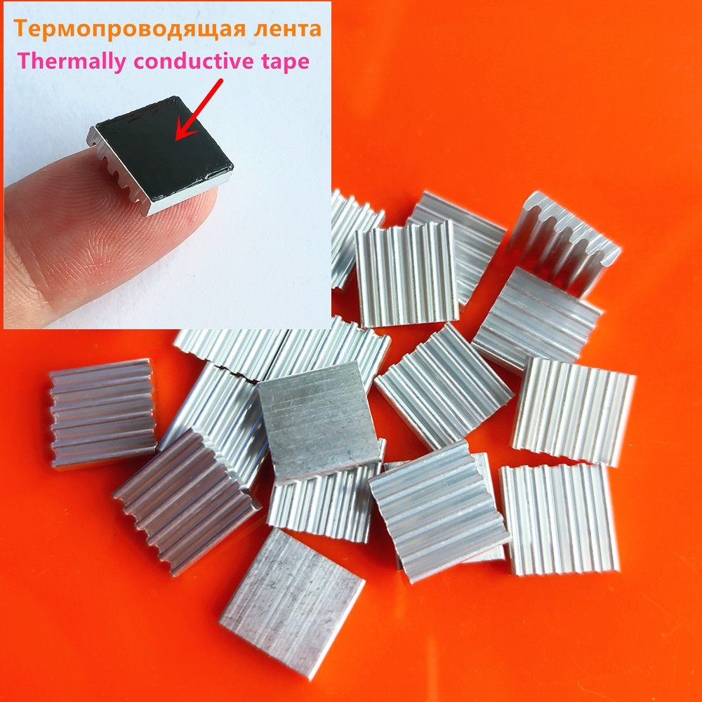 20PCS/Lot 12*12*3mm Laptop Aluminum Heatsinks Chip Cooling Fin With ...