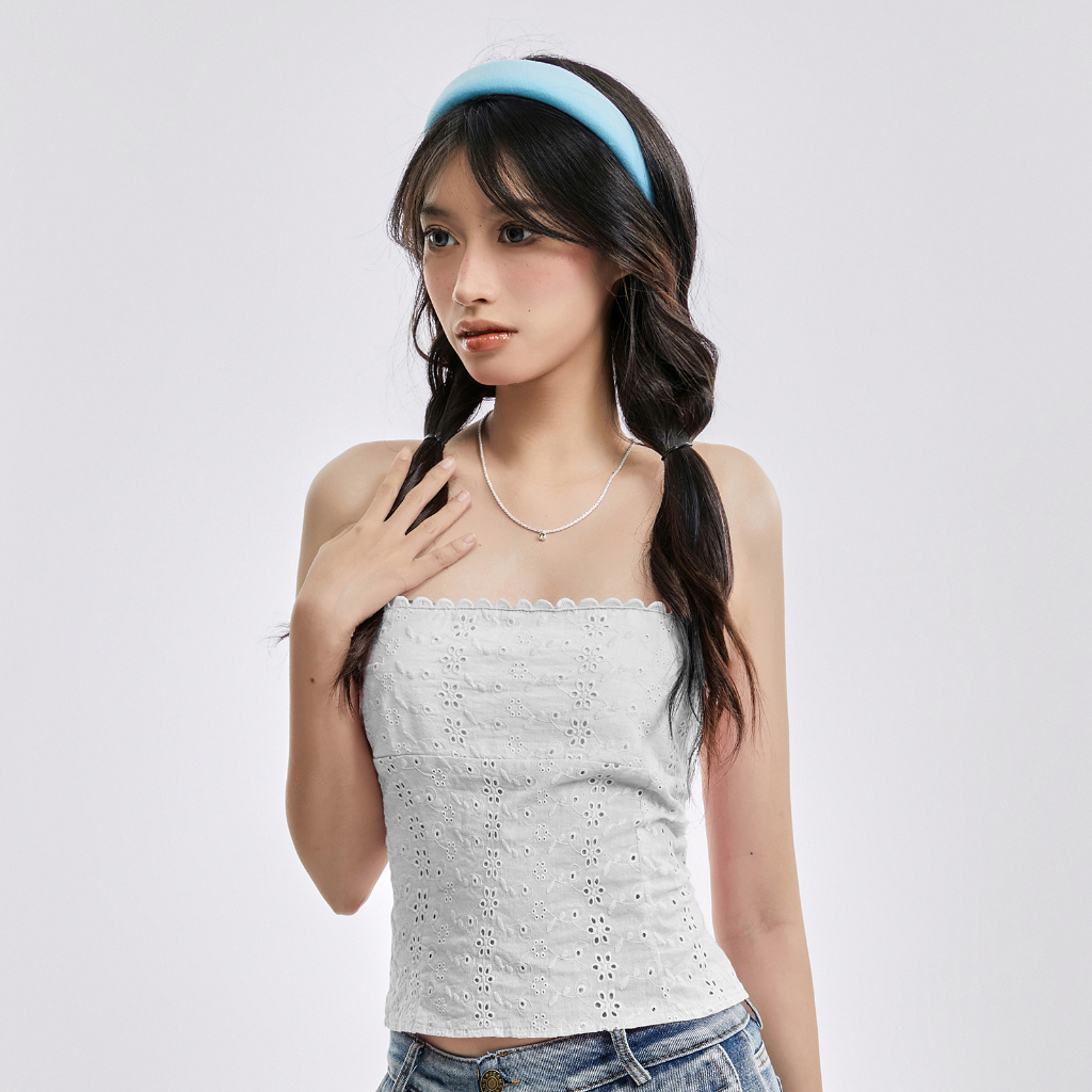 WITTY-Women Bandeau Off-shoulder Tops Solid Color Summer Casual ...