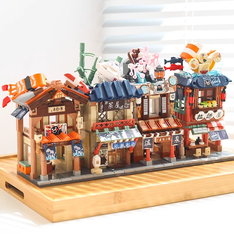 Street view series ramen restaurant sushi store hot spring store ...