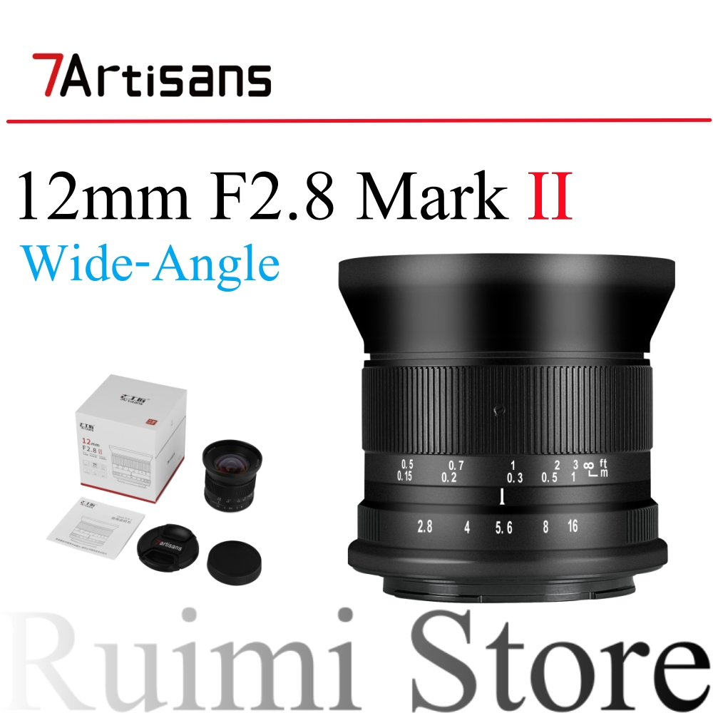 7Artisans 12mm f2.8 Mark II APS-C MF Wide-Angle Lens for EOS-M /E /FX ...