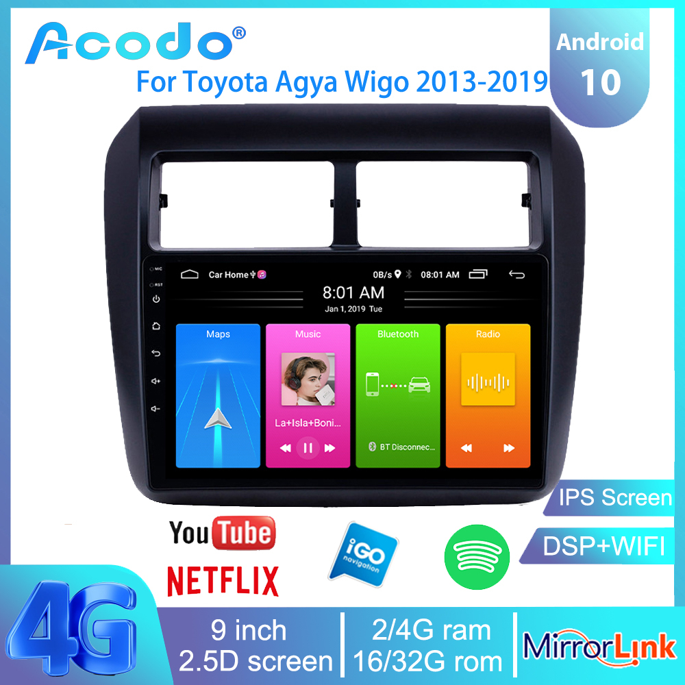 Acodo For Toyota Agya Wigo 2013-2019 Car Video Player Head Unit With ...