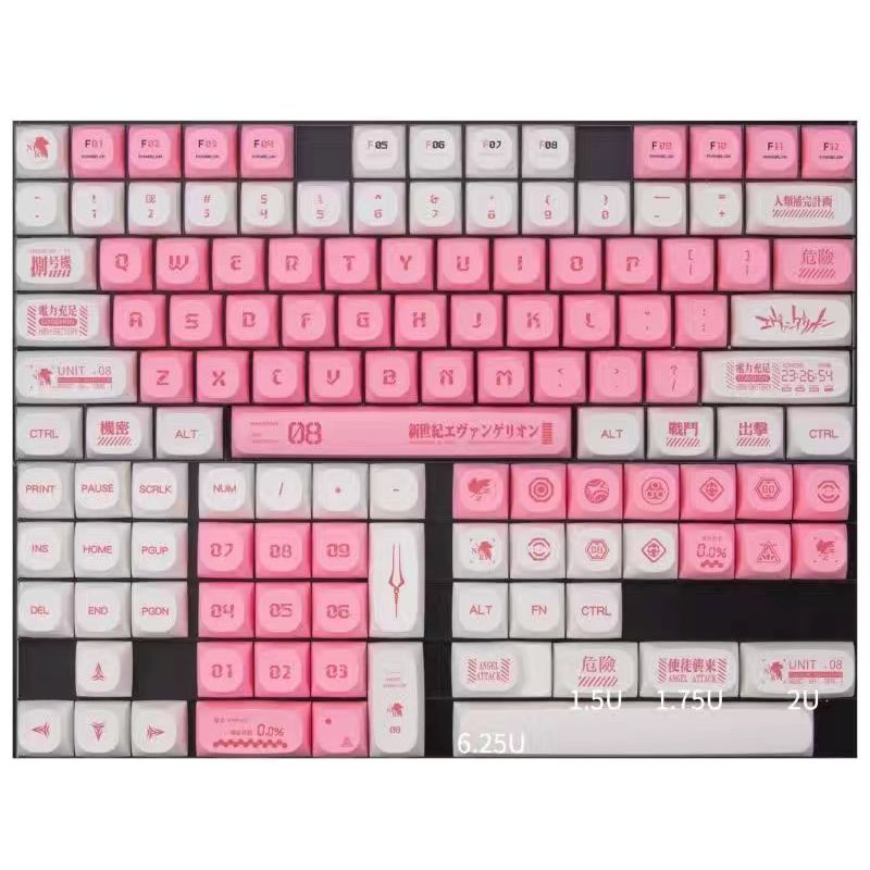 EVA-08 Keycaps PBT Dye-sub MA Profile Keycap Custom Keycaps Compatible ...