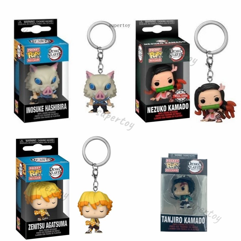 Funko Pop Keychain Demon Slayer Tanjiro Kamado Nezuko Inosuke Zenitsu ...