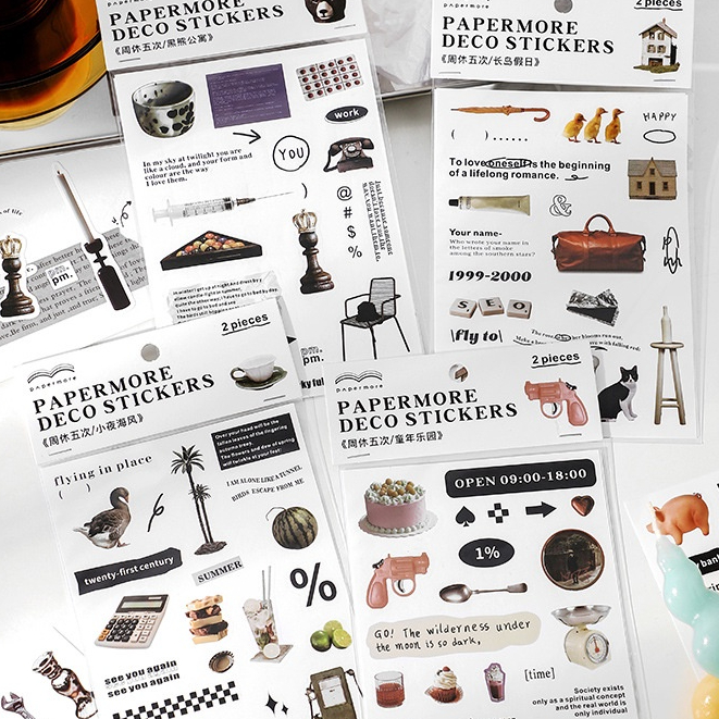 Cdaily|2pcs ins Korean Stickers Handbook Stickers Stickers Stickers diy ...