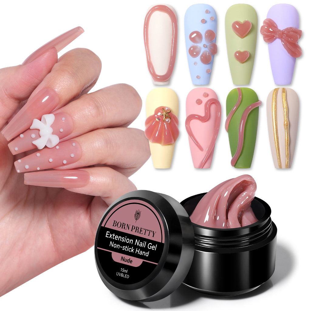 BORN PRETTY Solid Builder Nail Gel Extension Gel Non Stick Hand ...