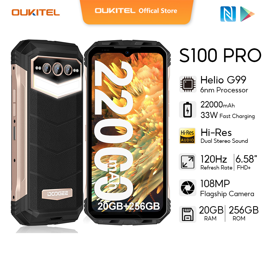 DOOGEE S100 PRO 22000mAh 20GB+256GB 108MP NFC Rugged Phone | Shopee Philippines