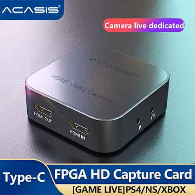 ACASIS Video Capture Card USB3.0 Game Recorder With 4K HDMI In/Out Mic ...