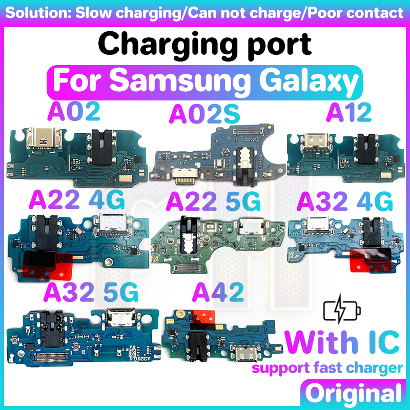 USB Charging charger port board for samsung Galaxy A02 A02S A12 A22 A32 A42 4G 5G with IC USB ...