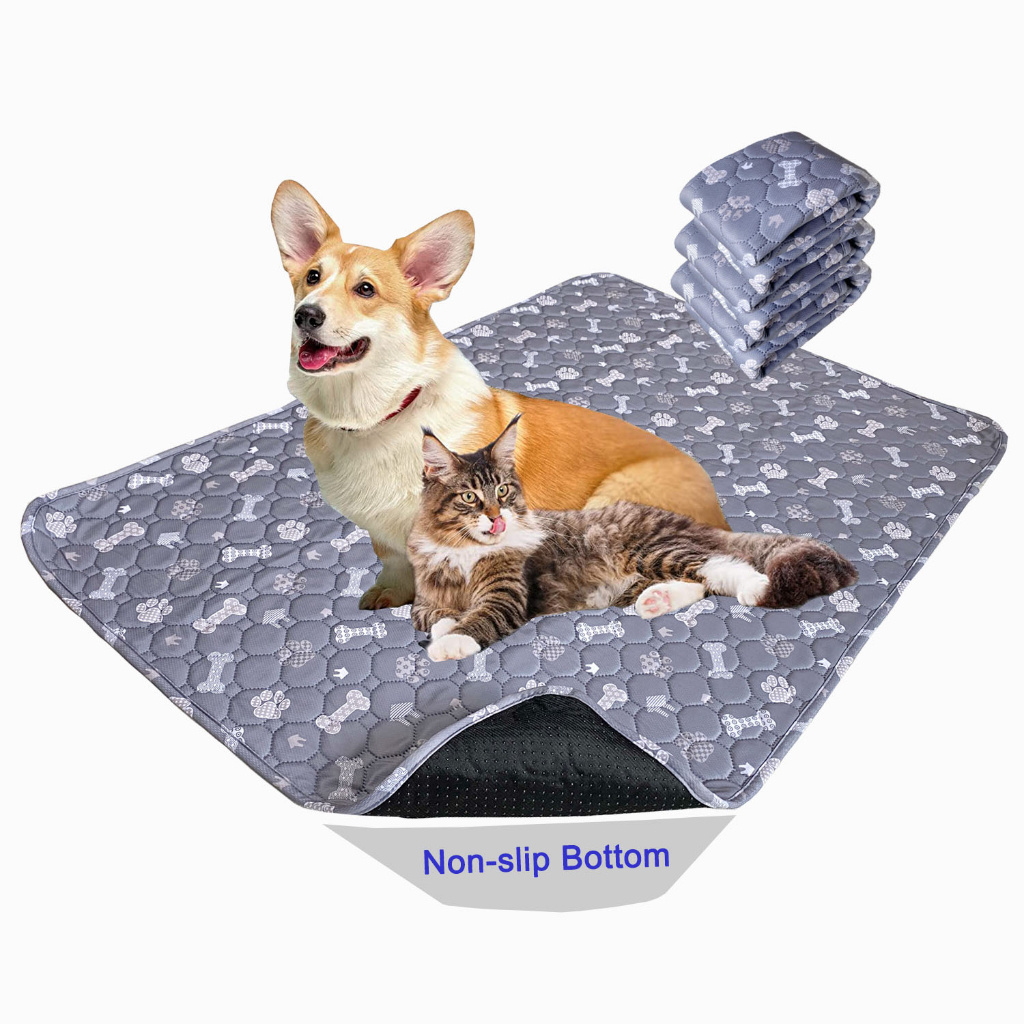 4 Layer Washable Dog Pee Pad, Pet Cat Training Pads, Reusable Puppy ...